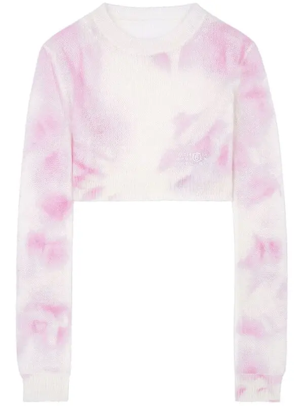 MAISON MARGIELA Tie-dye Cropped Jumper - Pink