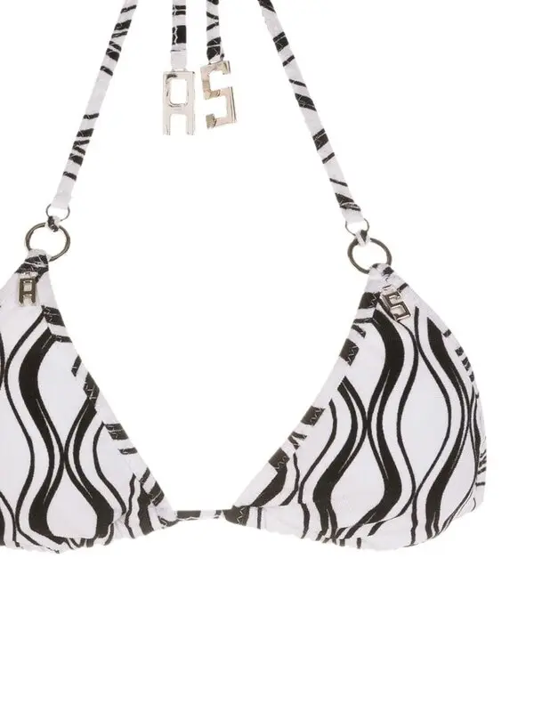 AMIR SLAMA Wave-print Bikini Set - White