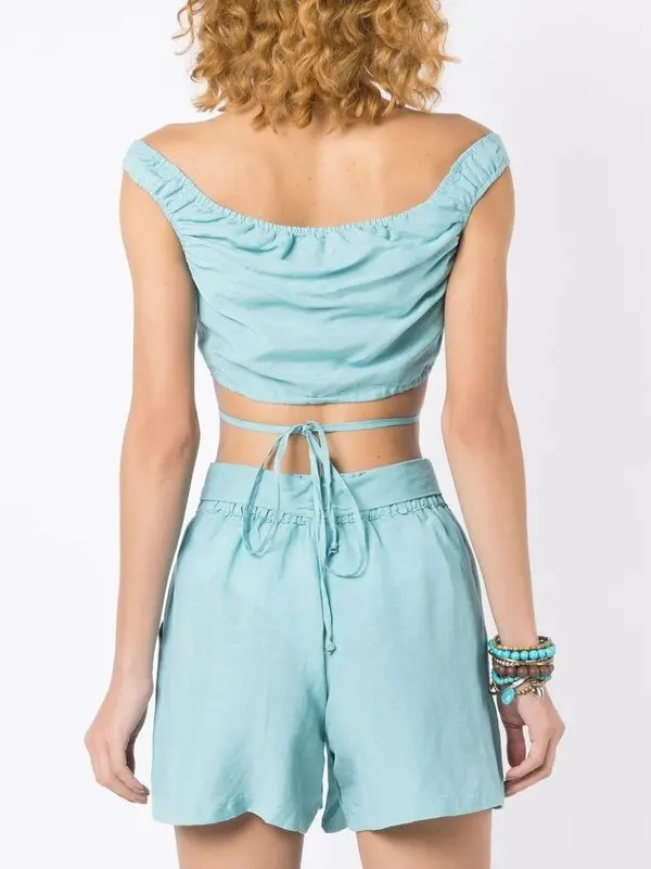 AMIR SLAMA Off-shoulder Cropped Blouse