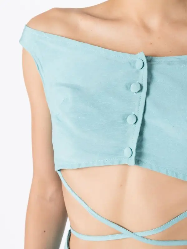 AMIR SLAMA Off-shoulder Cropped Blouse
