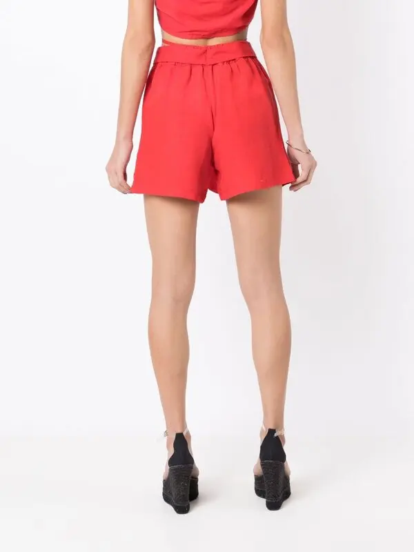 AMIR SLAMA Belted Short Shorts - Red