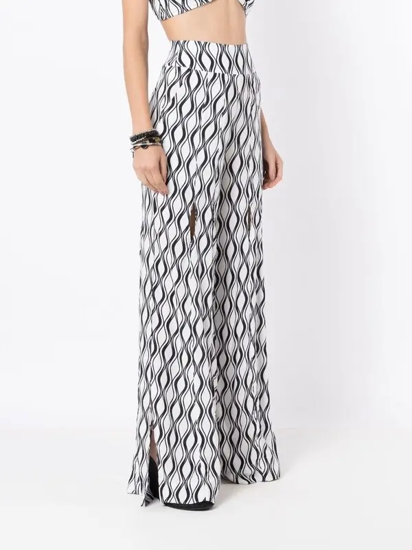 AMIR SLAMA Wave-print Palazzo Trousers