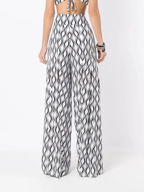 AMIR SLAMA Wave-print Palazzo Trousers