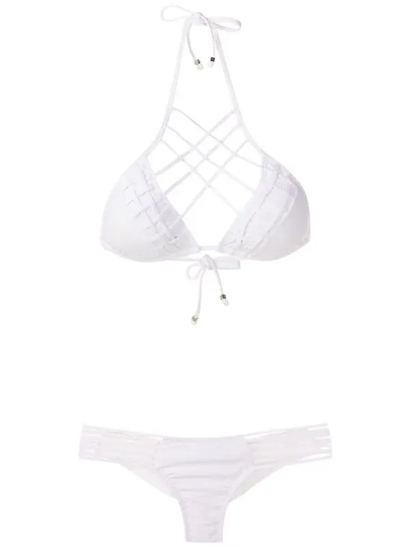AMIR SLAMA Lattice-strap Bikini Set - White