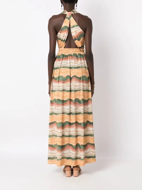 Lygia & Nanny Venus Waisted Long Dress In Brown - 49% Off | Editorialist
