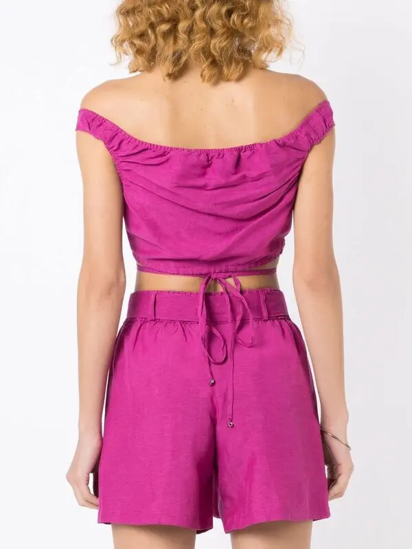 AMIR SLAMA Off-shoulder Cropped Blouse