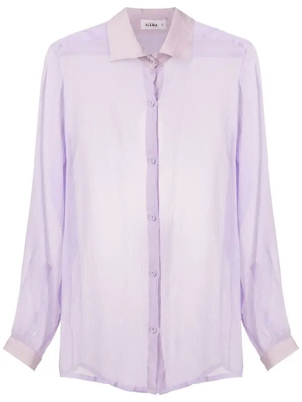AMIR SLAMA Sheer Crinkled Silk Shirt