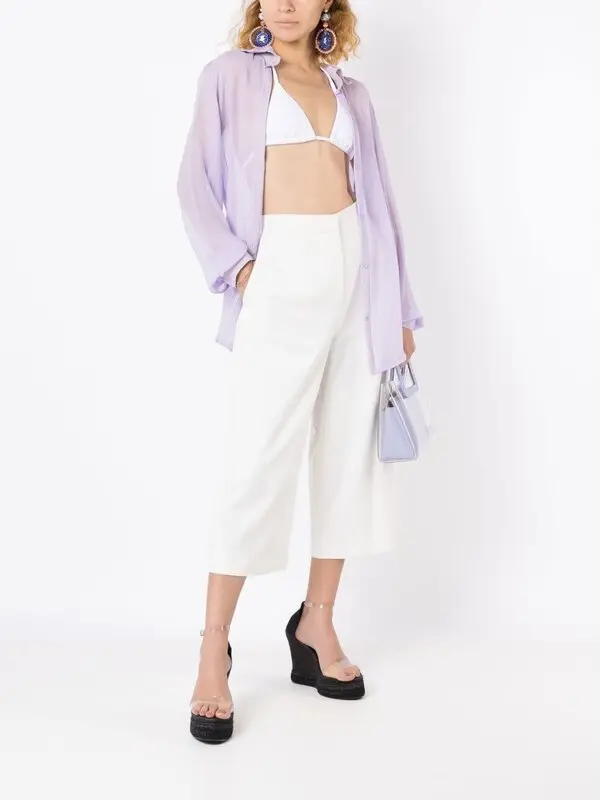 AMIR SLAMA Sheer Crinkled Silk Shirt