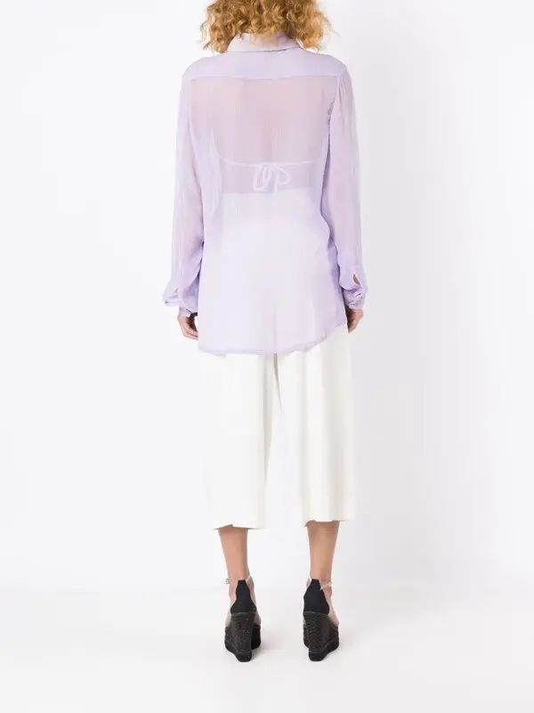 AMIR SLAMA Sheer Crinkled Silk Shirt