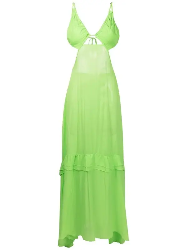 AMIR SLAMA Cut-out Maxi Dress - Green