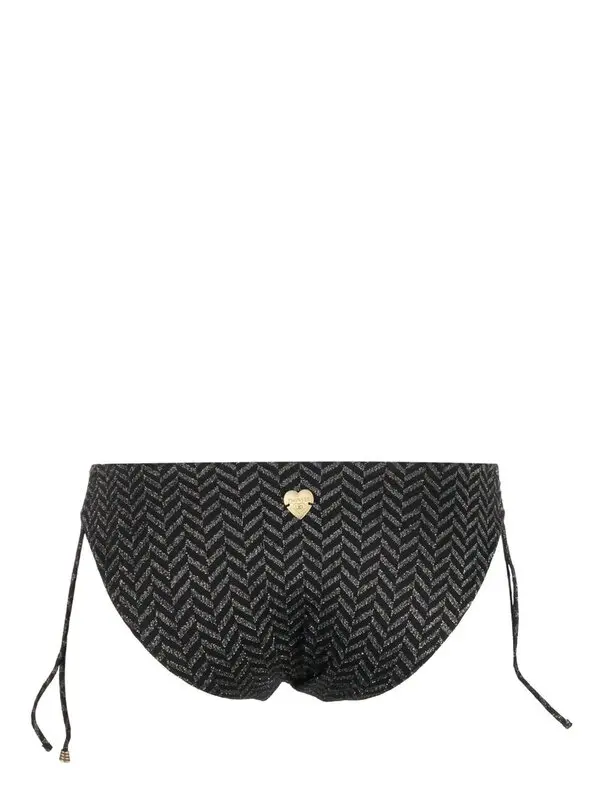 TWINSET Herringbone Pattern Tie-fastening Bikini Bottoms