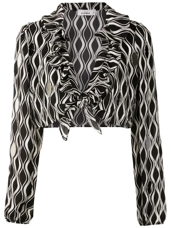 AMIR SLAMA Wave-print Blouse