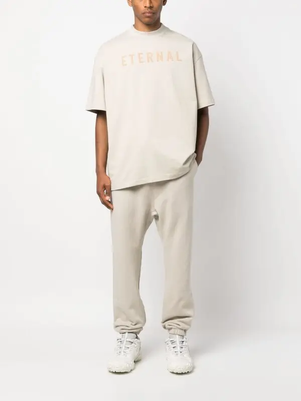 Fear Of God Logo-patch Cotton Track Pants - Neutrals