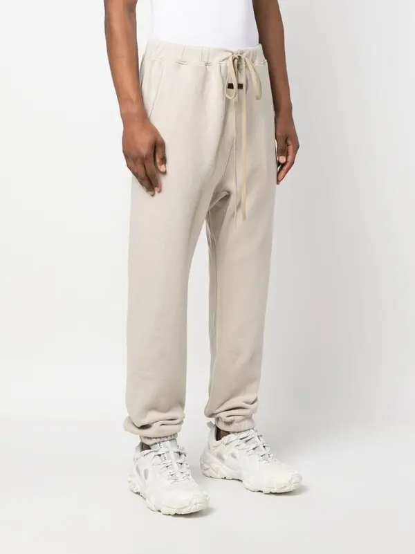 Fear Of God Logo-patch Cotton Track Pants - Neutrals