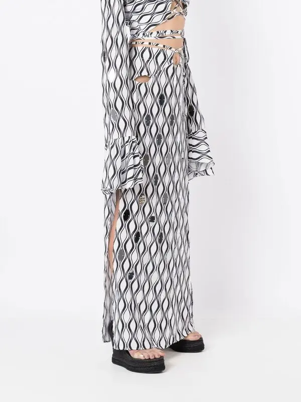 AMIR SLAMA Wave-print Maxi Skirt