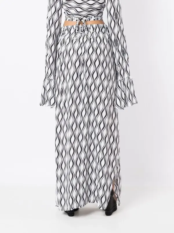 AMIR SLAMA Wave-print Maxi Skirt