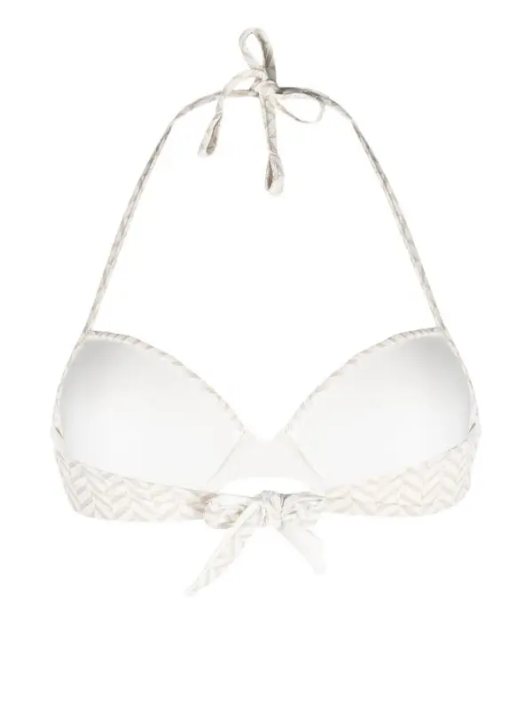 TWINSET Herringbone-pattern Bikini Top - White