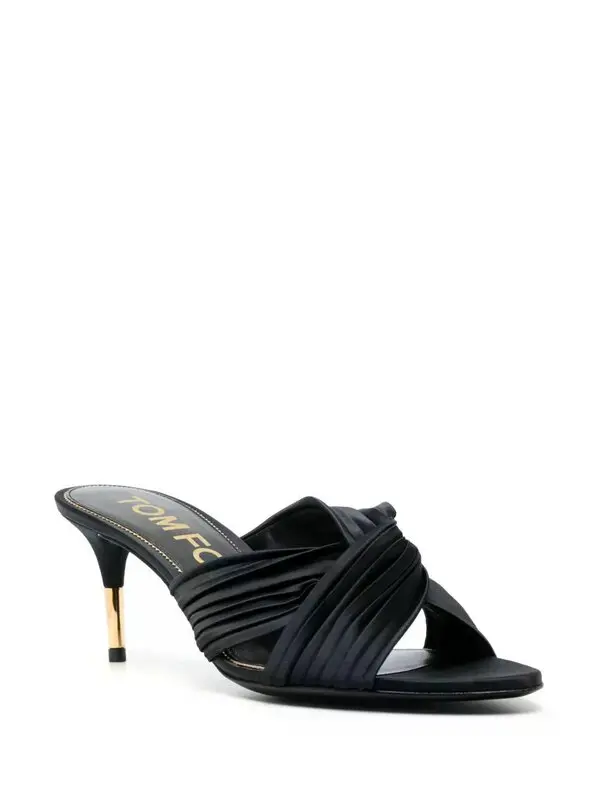 TOM FORD 75mm Knot-detail Pleated Sandals - Blue