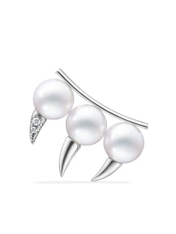 TASAKI 18kt White Gold Danger Fang Pearl Earring - Silver