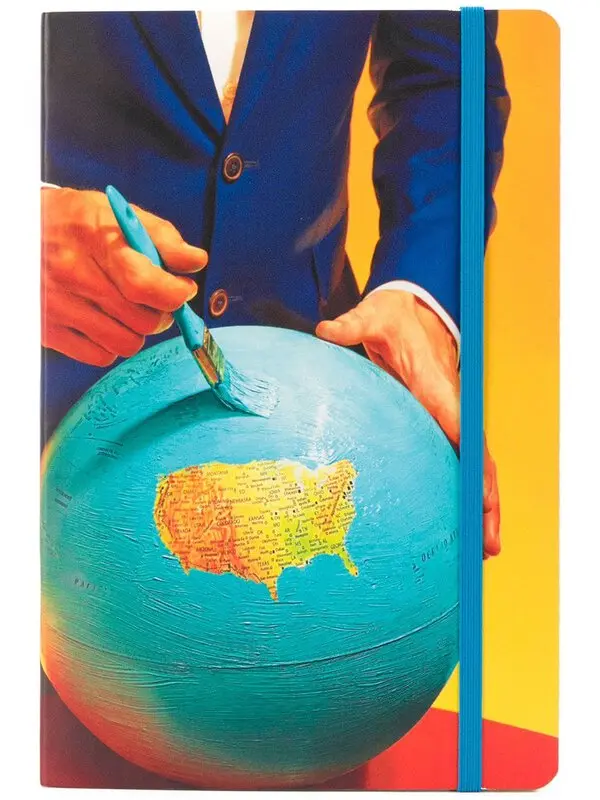SELETTI Big Globe Print Notebook - Blue