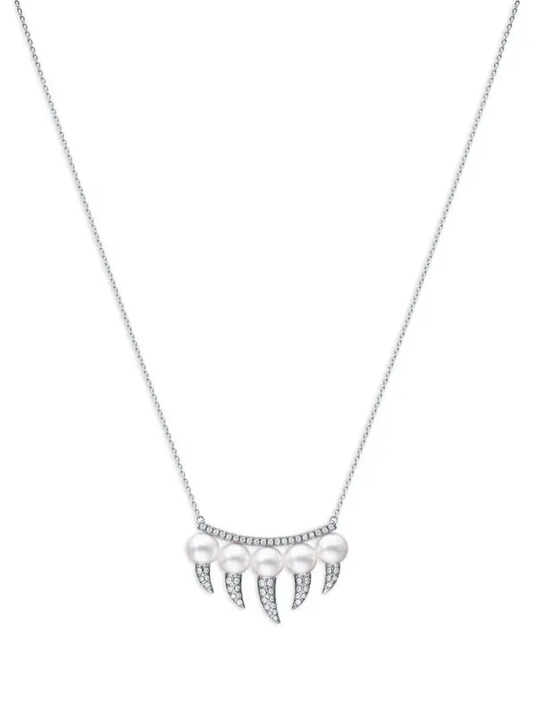 TASAKI 18kt White Gold Danger Fang Pearl And Diamond Necklace - Silver
