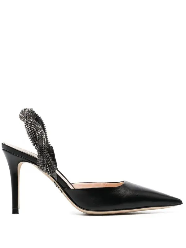 Rodo 95mm Crystal-embellished Leather Pumps