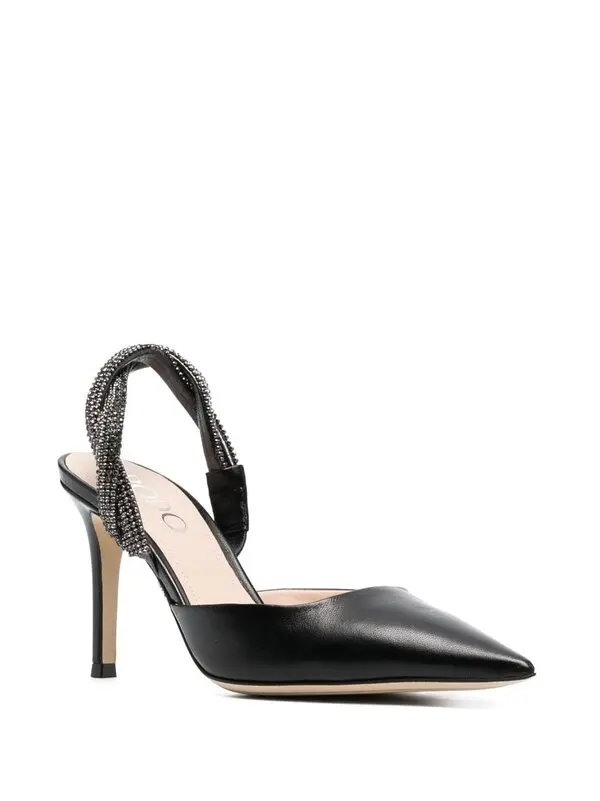 Rodo 95mm Crystal-embellished Leather Pumps