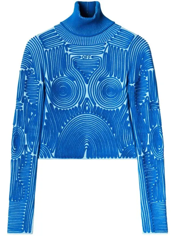 Off-White Flower Vortix Embroidered Top