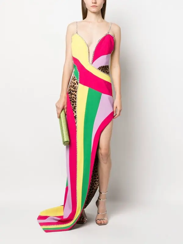 Philipp Plein Patchwork Long Dress