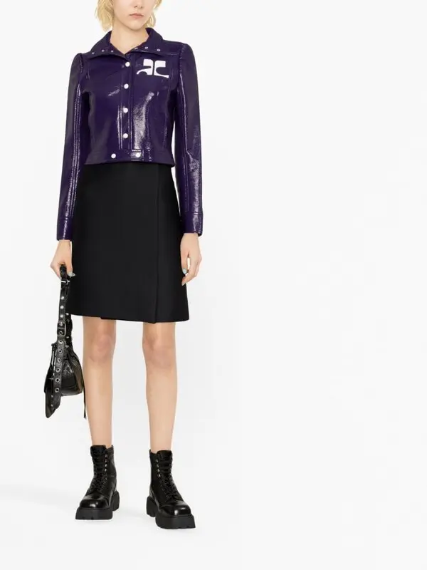 COURREGES Vinyl Appliqué-logo Jacket - Purple