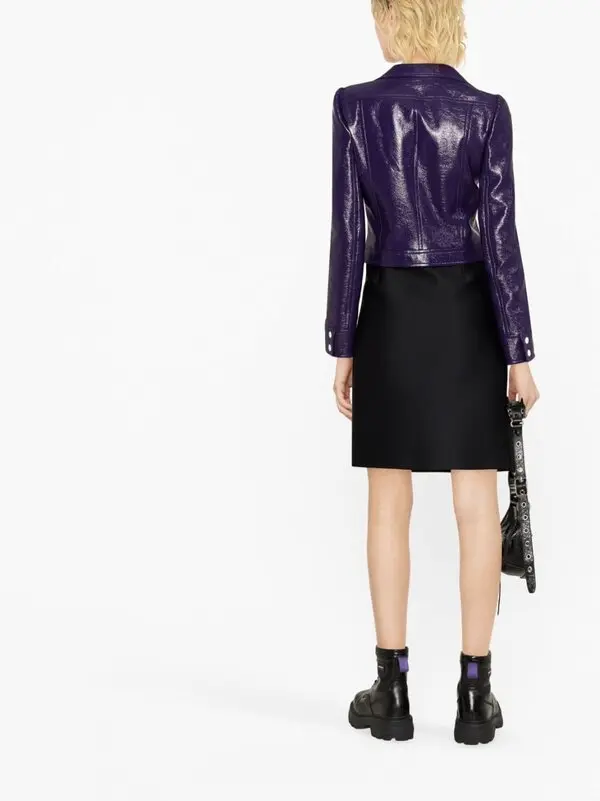 COURREGES Vinyl Appliqué-logo Jacket - Purple