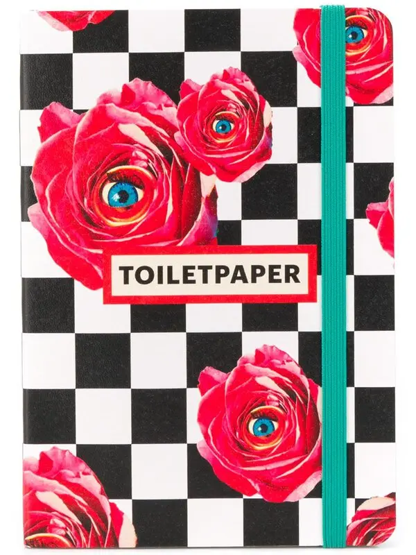 SELETTI Checkered Floral Notebook