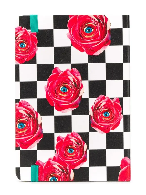 SELETTI Checkered Floral Notebook