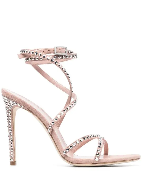 Paris Texas Holly Zoe Lace-up 115mm Sandals - Pink