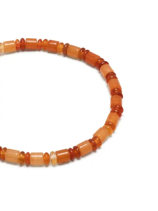 Luis Morais 14kt Yellow Gold Horus Eyes Beaded Bracelet - Brown