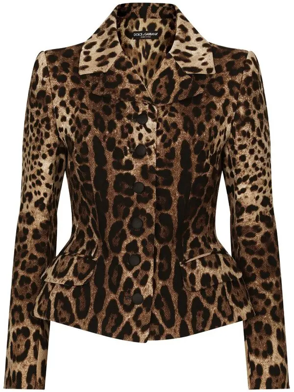 Dolce & Gabbana Leopard-print Blazer - Brown