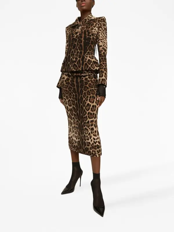 Dolce & Gabbana Leopard-print Blazer - Brown