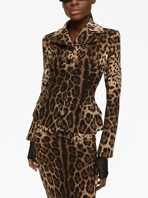 Dolce & Gabbana Leopard-print Blazer - Brown
