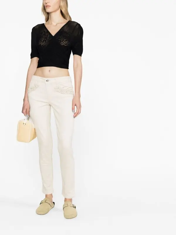 Liu Jo Bottom Up Embellished Skinny Jeans - Neutrals