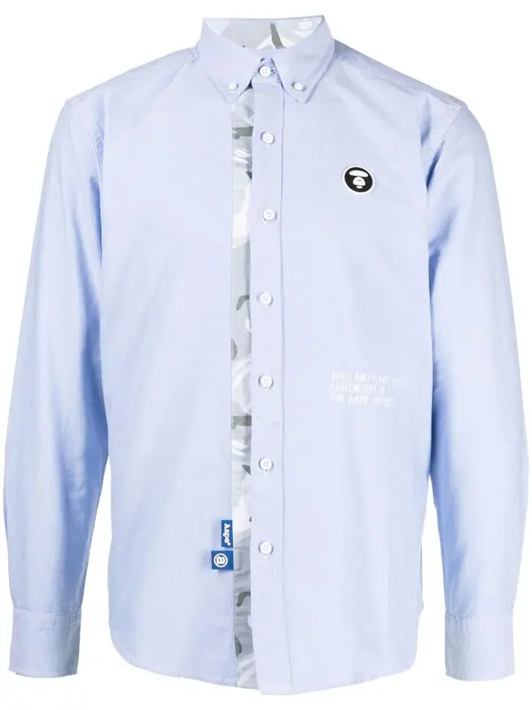 AAPE BY *A BATHING APE® Logo-patch Cotton Shirt