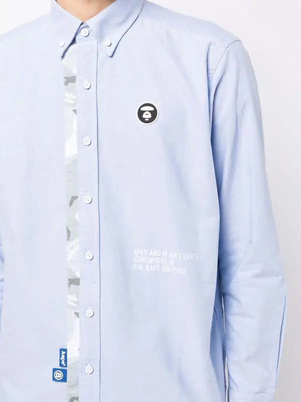 AAPE BY *A BATHING APE® Logo-patch Cotton Shirt