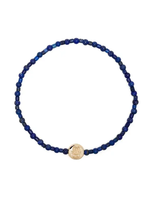 Luis Morais 14kt Yellow Gold Beaded Bracelet - Blue