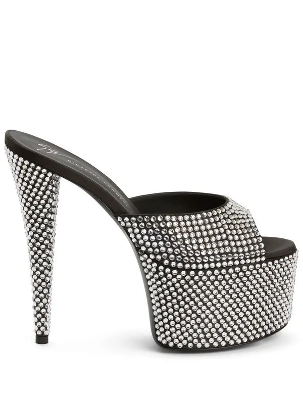 GIUSEPPE ZANOTTI 150mm Aida Crystal-embellished Platform Sandals - Black