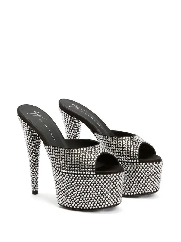 GIUSEPPE ZANOTTI 150mm Aida Crystal-embellished Platform Sandals - Black