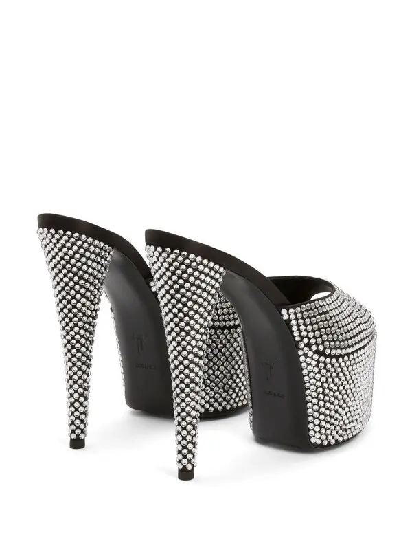 GIUSEPPE ZANOTTI 150mm Aida Crystal-embellished Platform Sandals - Black