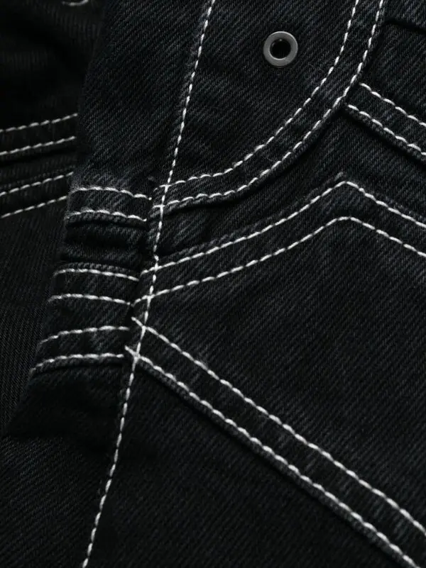 Off-White Contrast-stitch Wide-leg Jeans