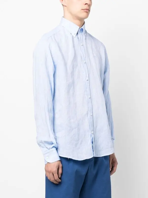 Paul & Shark Long-sleeve Linen Shirt - Blue