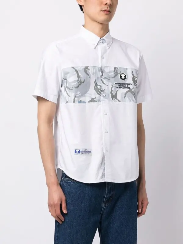 AAPE BY *A BATHING APE® Logo-patch Cotton Shirt