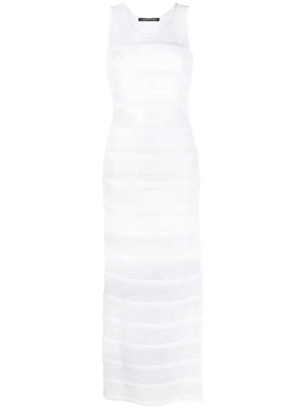 ANTONINO VALENTI Sheer Mesh Maxi Dress - White