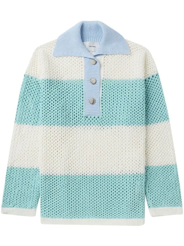 HALFBOY Three-tone Cotton Polo Collar
